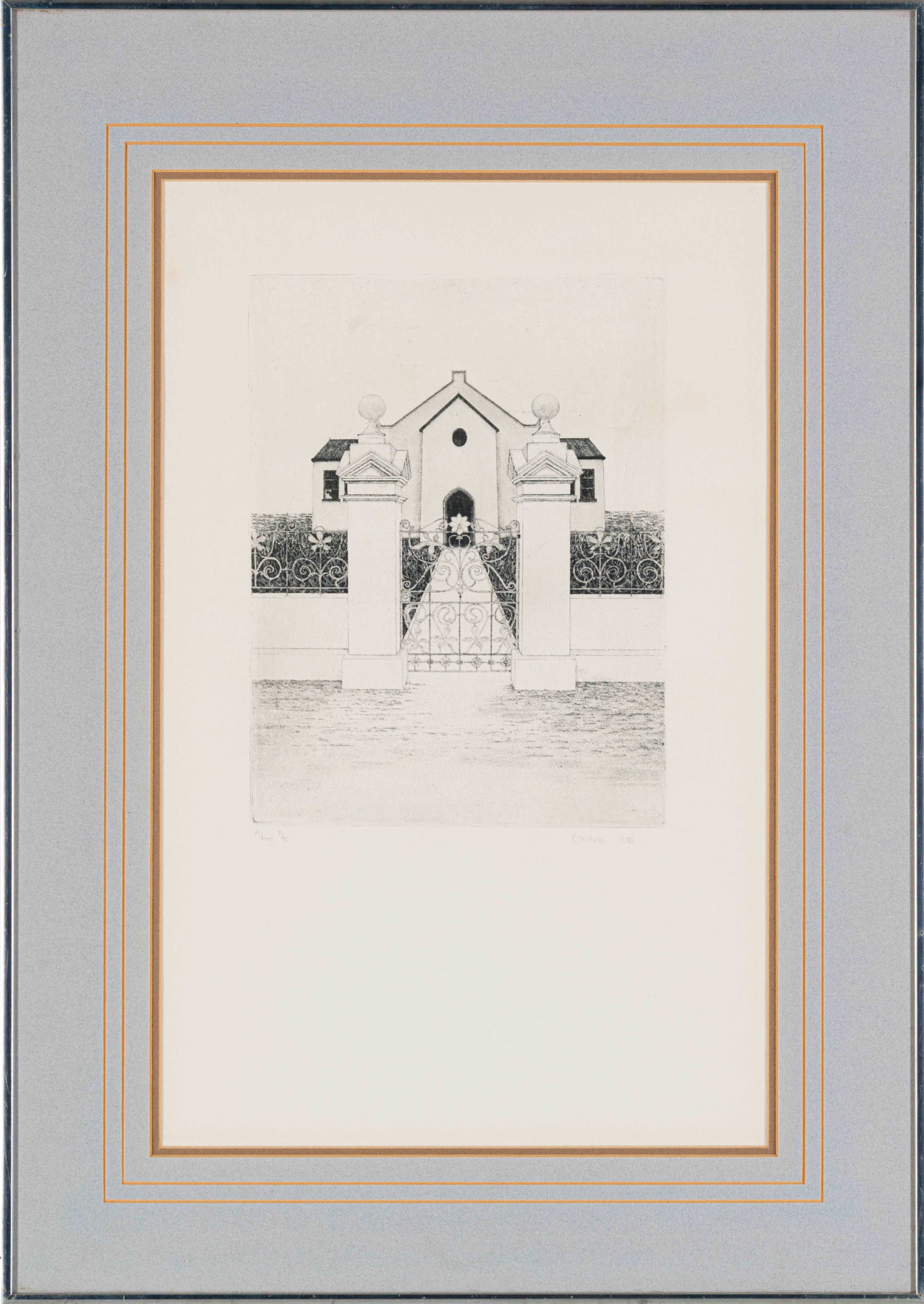 House Façade with Wrought Iron Gate by Pippa Skotnes | Strauss & Co