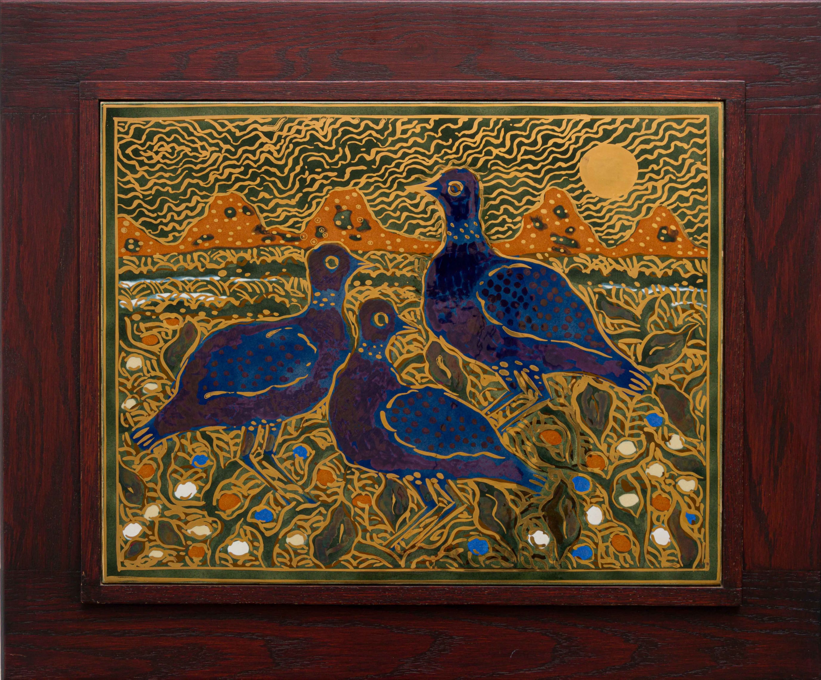 Tile decorated with three birds in a landscape by Esias Bosch | Strauss ...