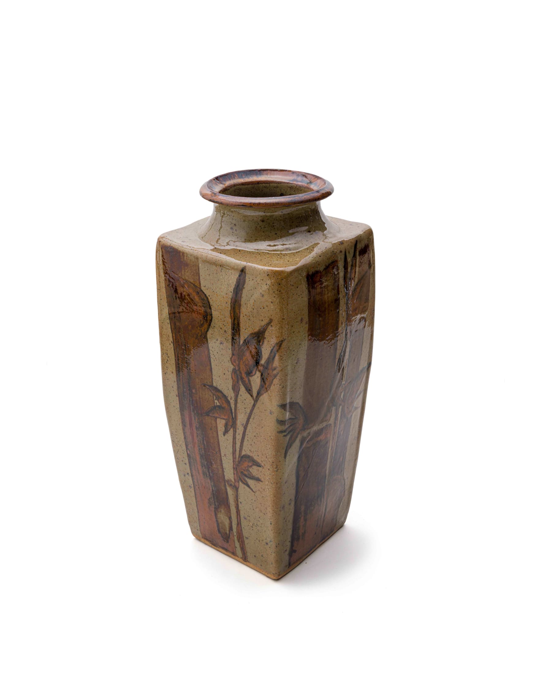 Floor vase with bamboo and flower decoration by Tim Morris | Strauss & Co