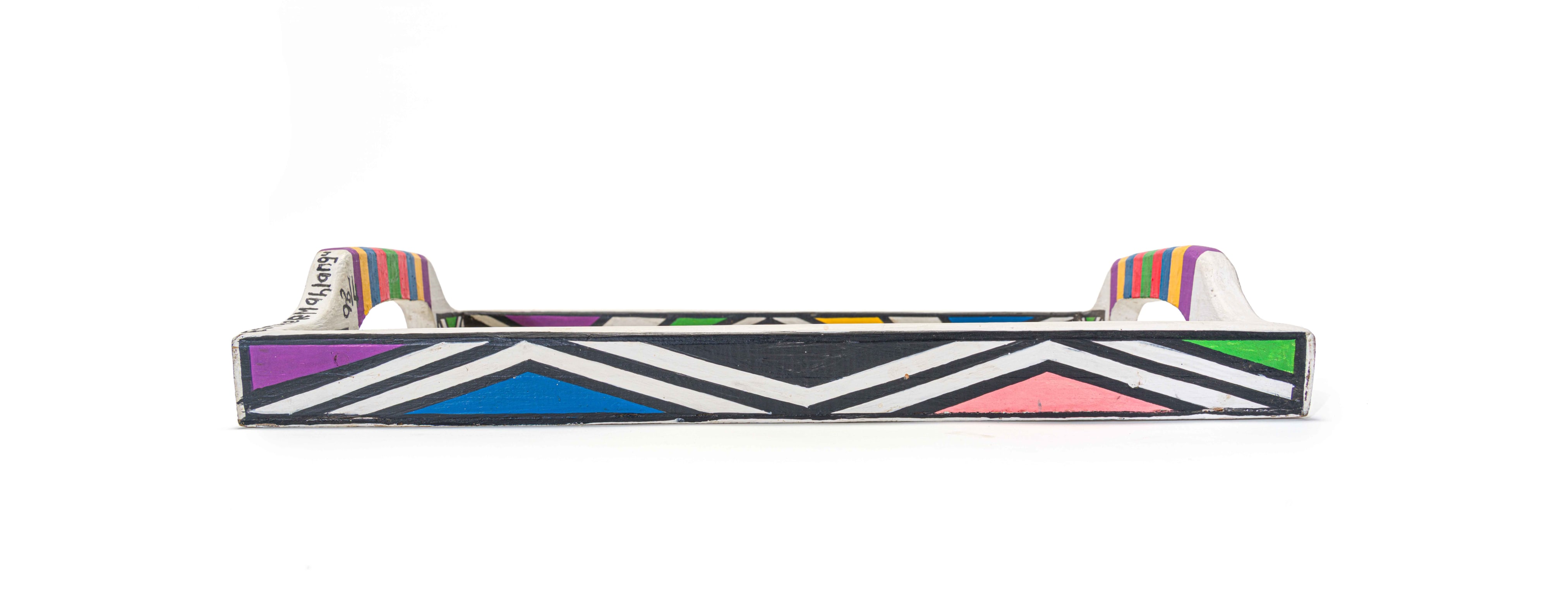 Untitled (Tray with Ndebele Pattern) by Esther Mahlangu | Strauss & Co