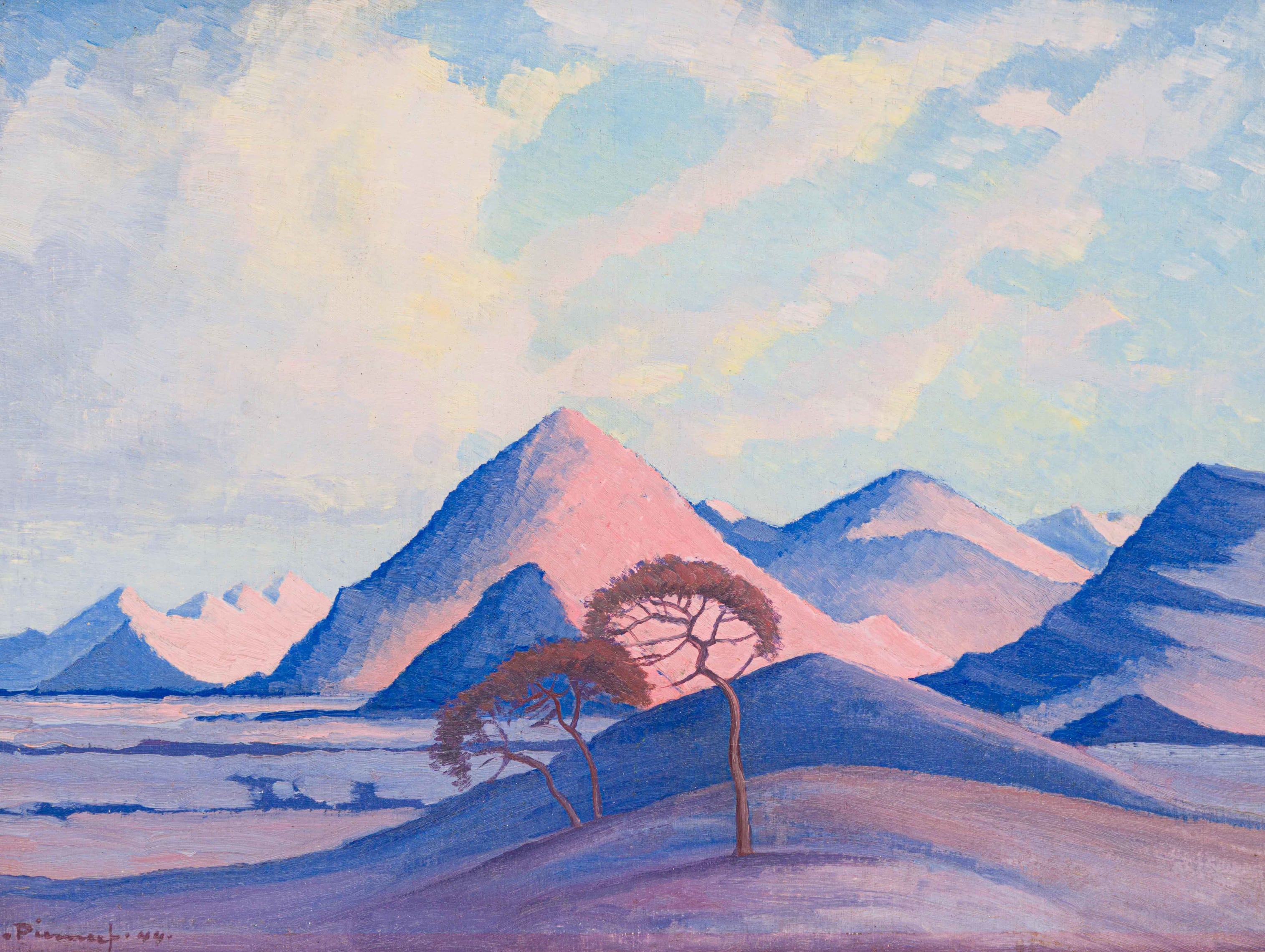Mountain Landscape with Trees by Jacob Hendrik Pierneef | Strauss & Co