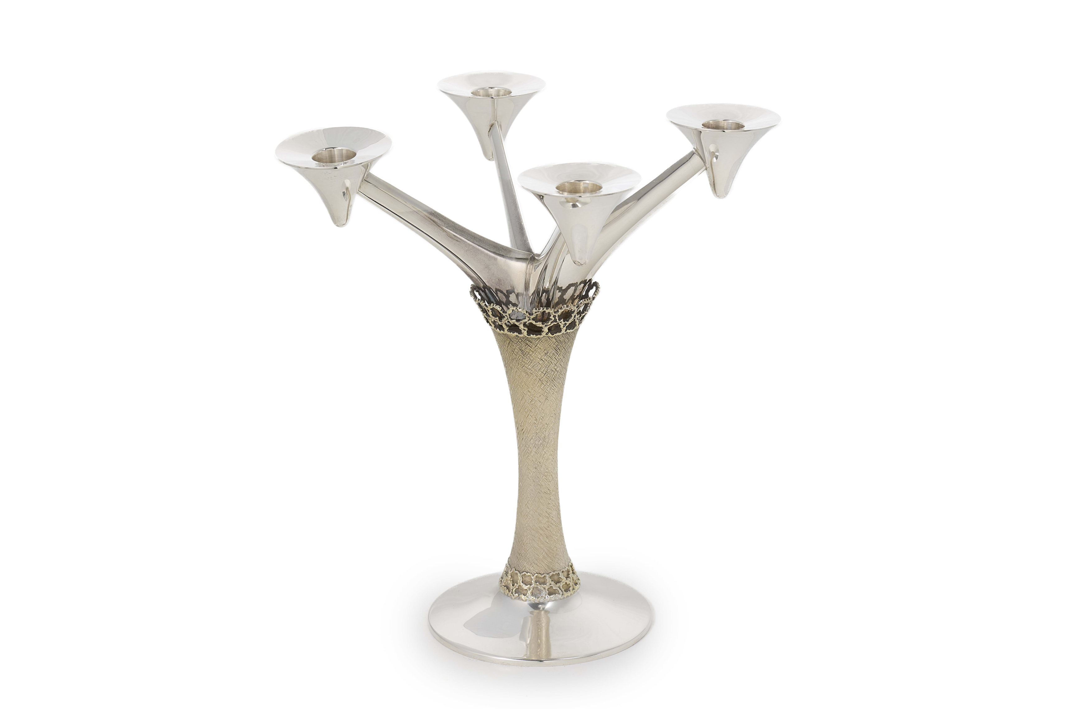 Elizabeth II silver candelabra, Stuart Devlin, London 1975 | Strauss & Co