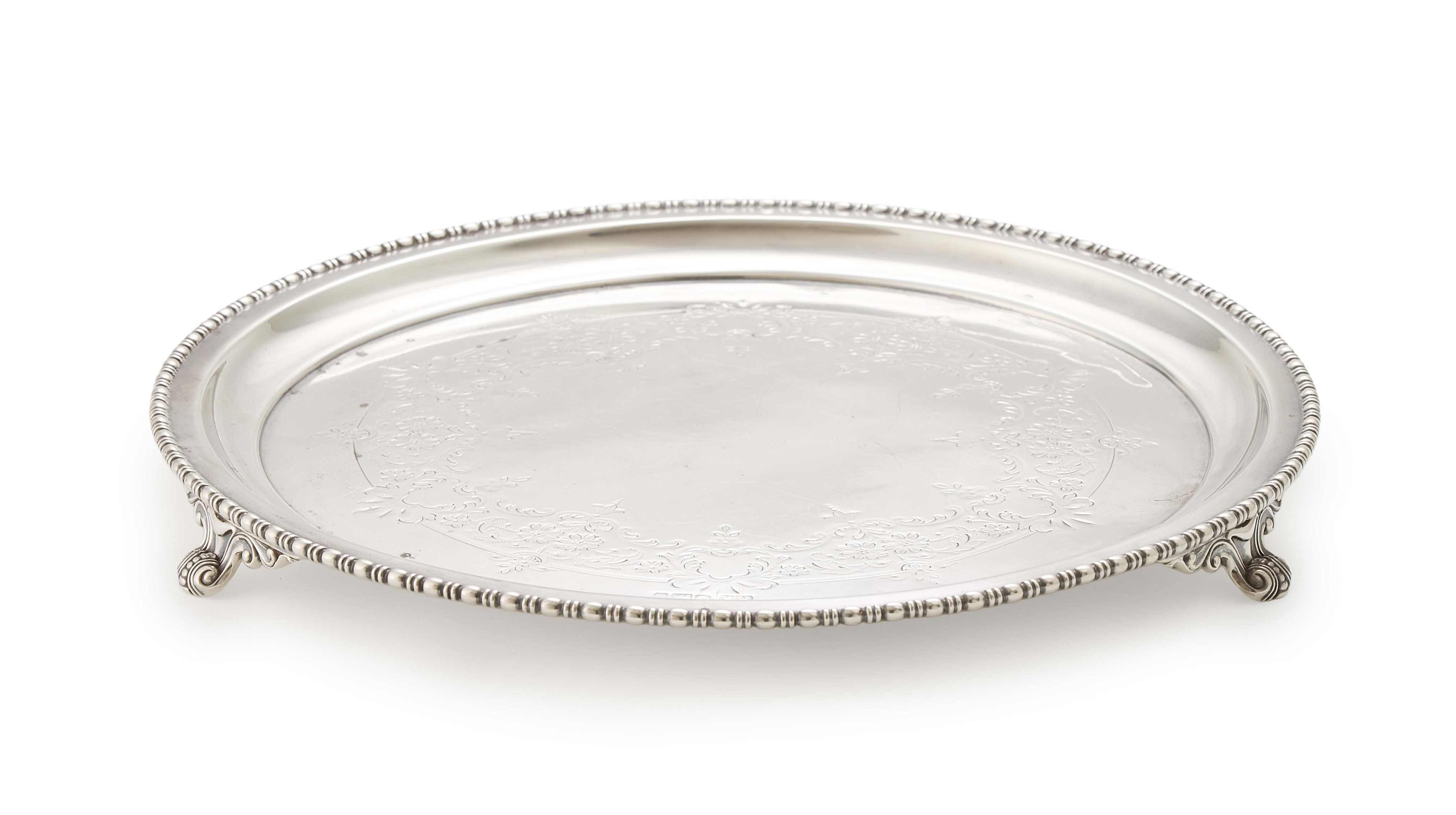 A silver salver, Atkin Brothers, Sheffield, date mark worn | Strauss & Co