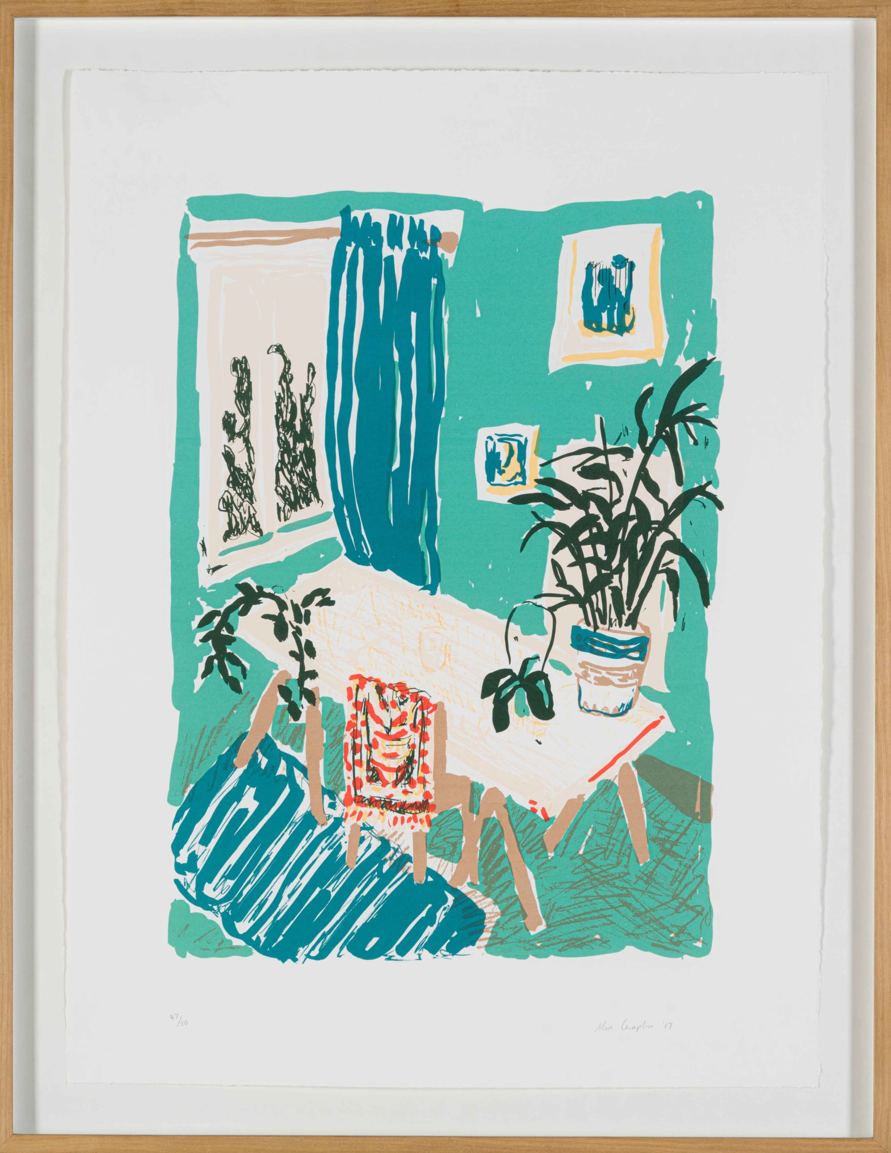 Interior with Table and Plants by Mia Chaplin | Strauss & Co