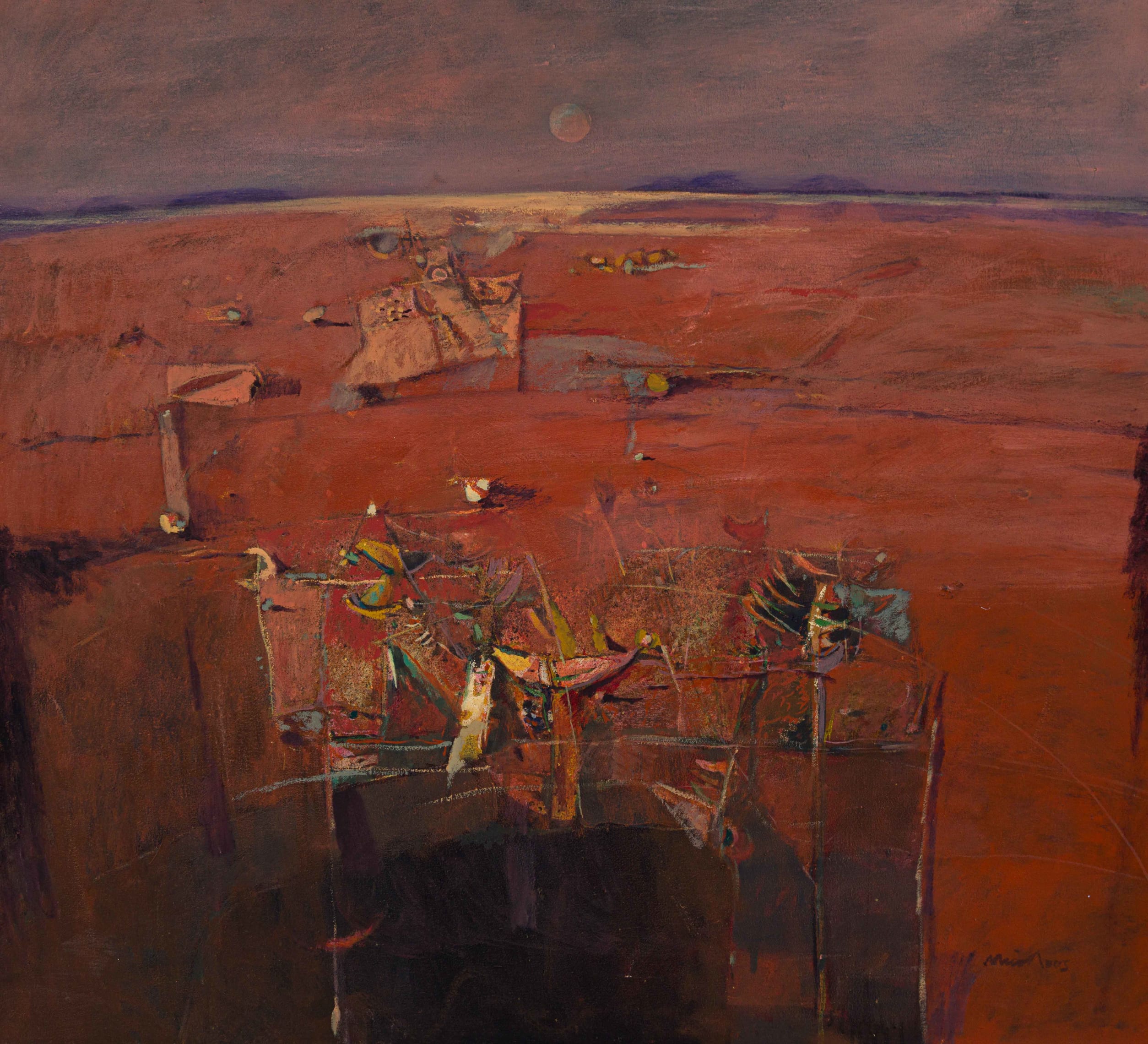 Untitled (Abstract Landscape in Brown and Red) by Nico Roos | Strauss & Co