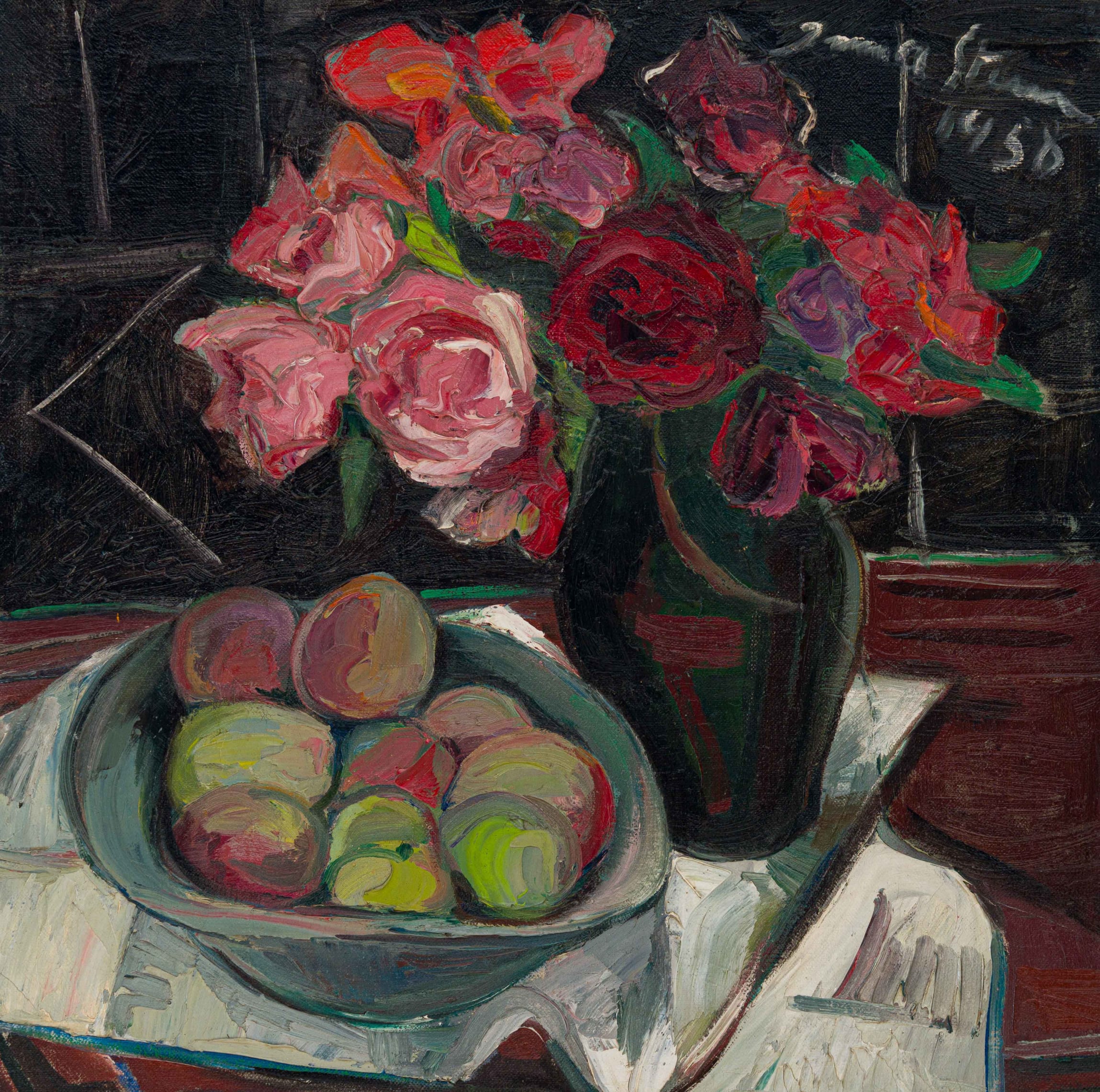 Still Life with Roses and Fruit by Irma Stern | Strauss & Co