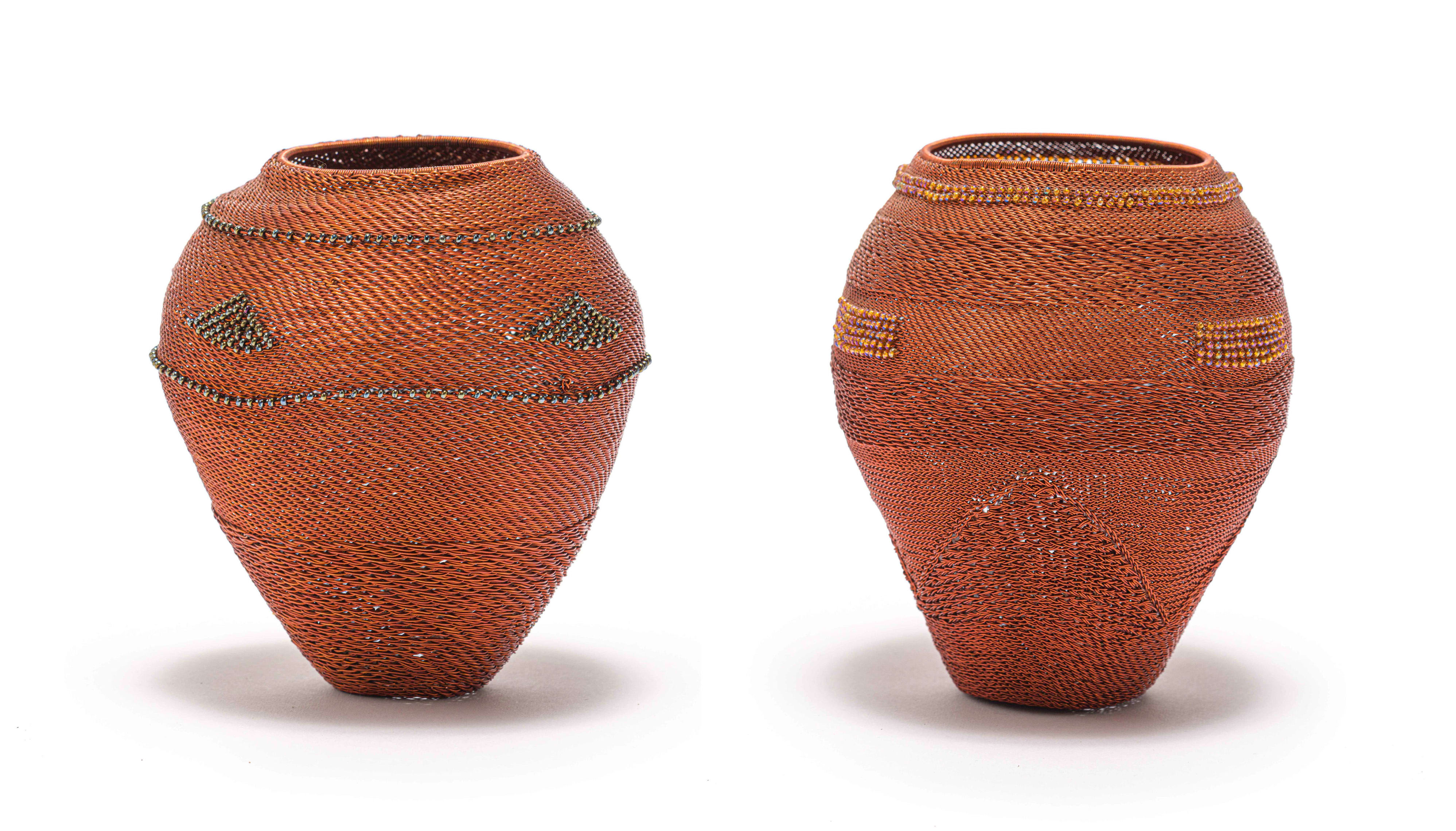 Small copper vessels, two by Sibongile Kanyile | Strauss & Co