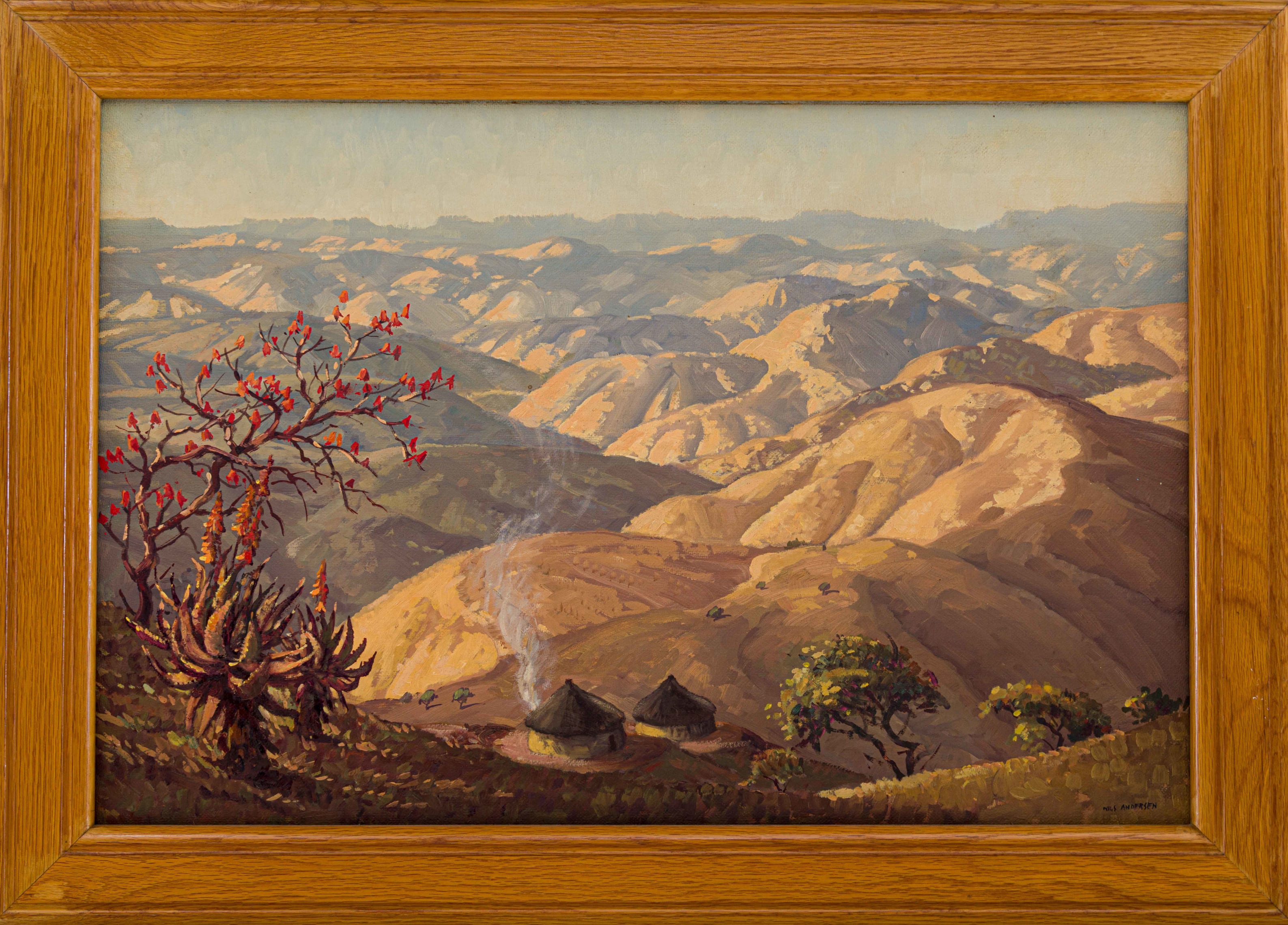 Extensive Landscape with Huts and Coral Tree by Nils Andersen | Strauss ...