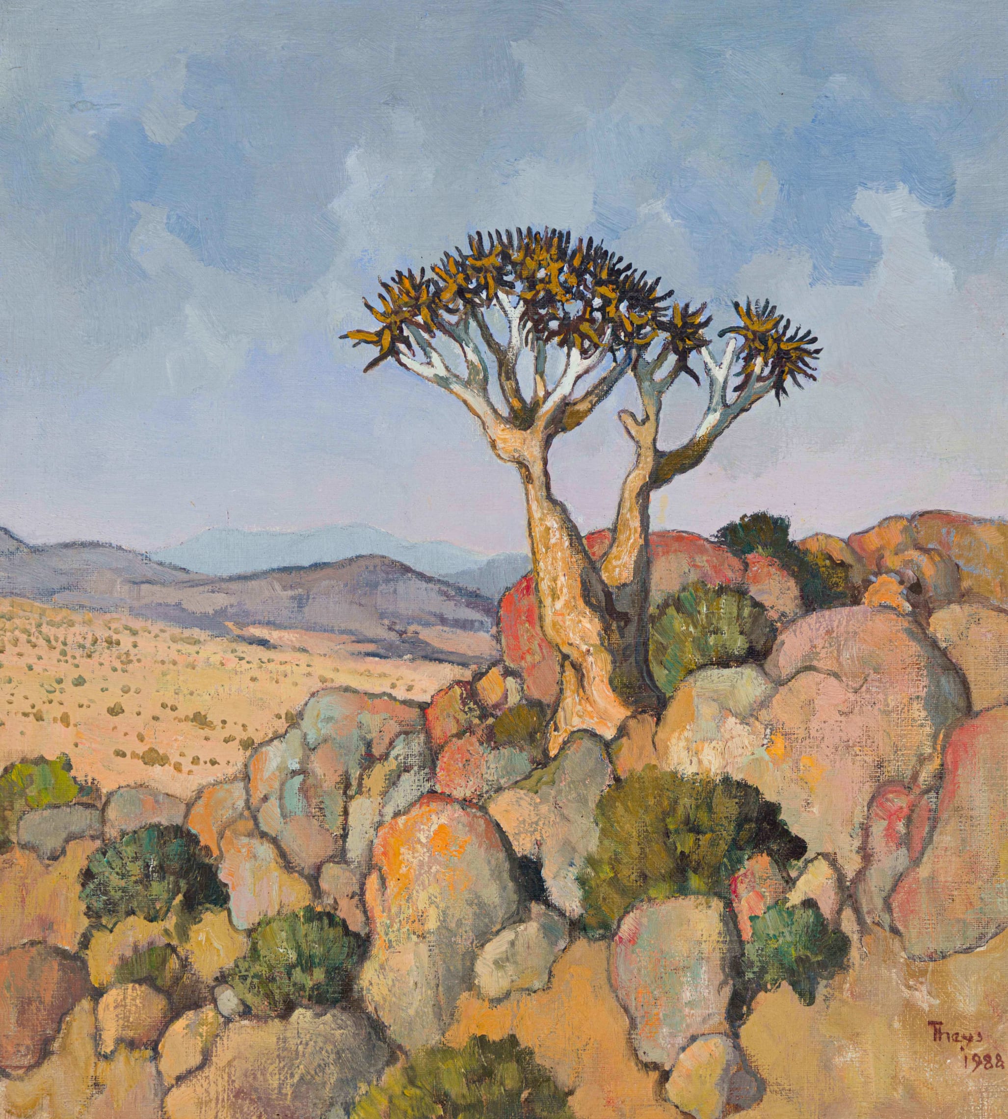 Rocky Outcrop with Quiver Tree by Conrad Theys | Strauss & Co