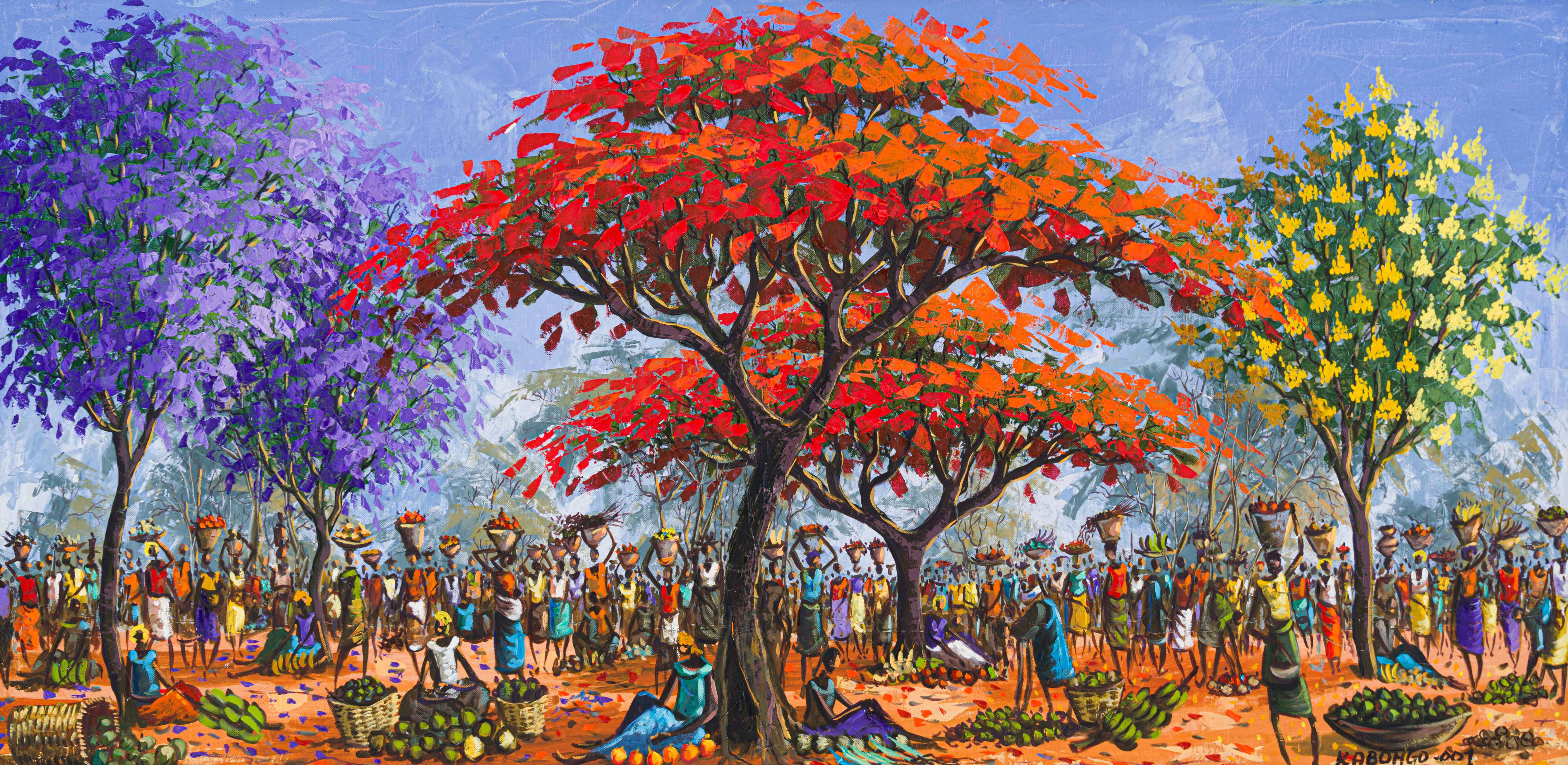 Marché sous Flamboyants (Market under the Flamboyants) by João António ...
