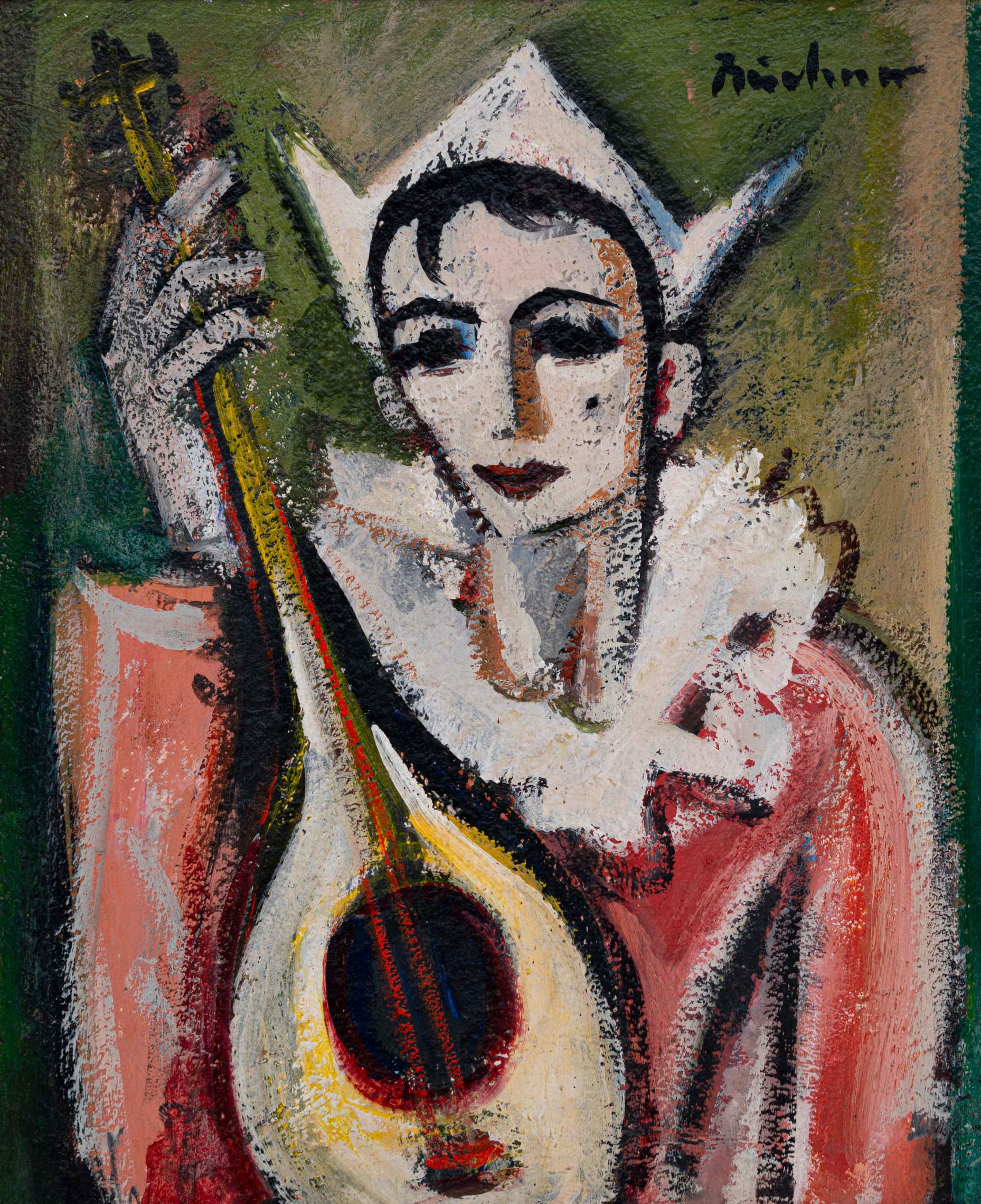 Clown with Mandolin by Carl Büchner | Strauss & Co