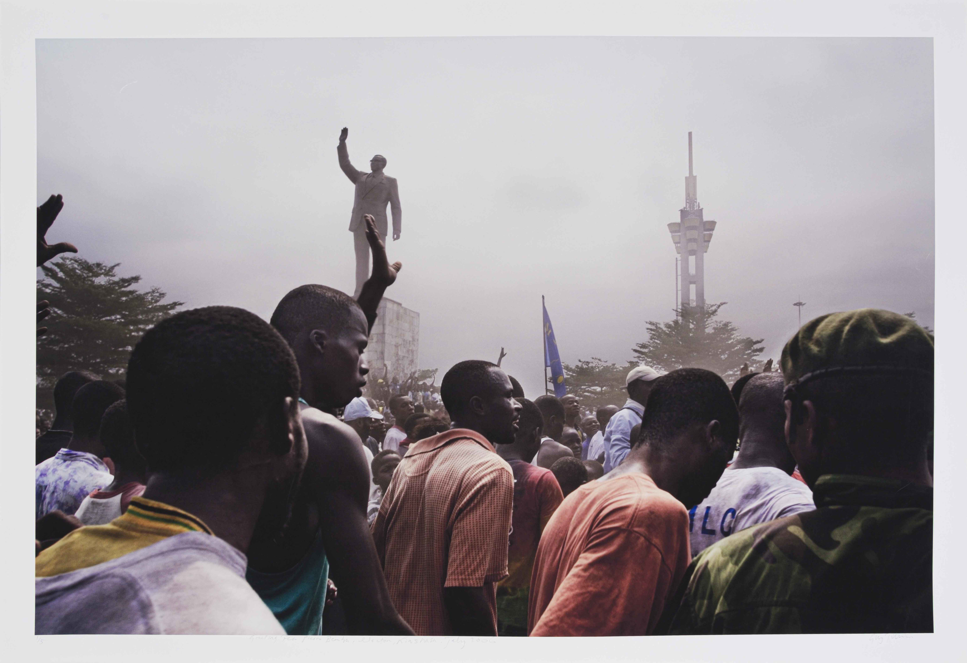 Supporters of Jean-Pierre Bemba Line The Road as He Walks to a Rally ...