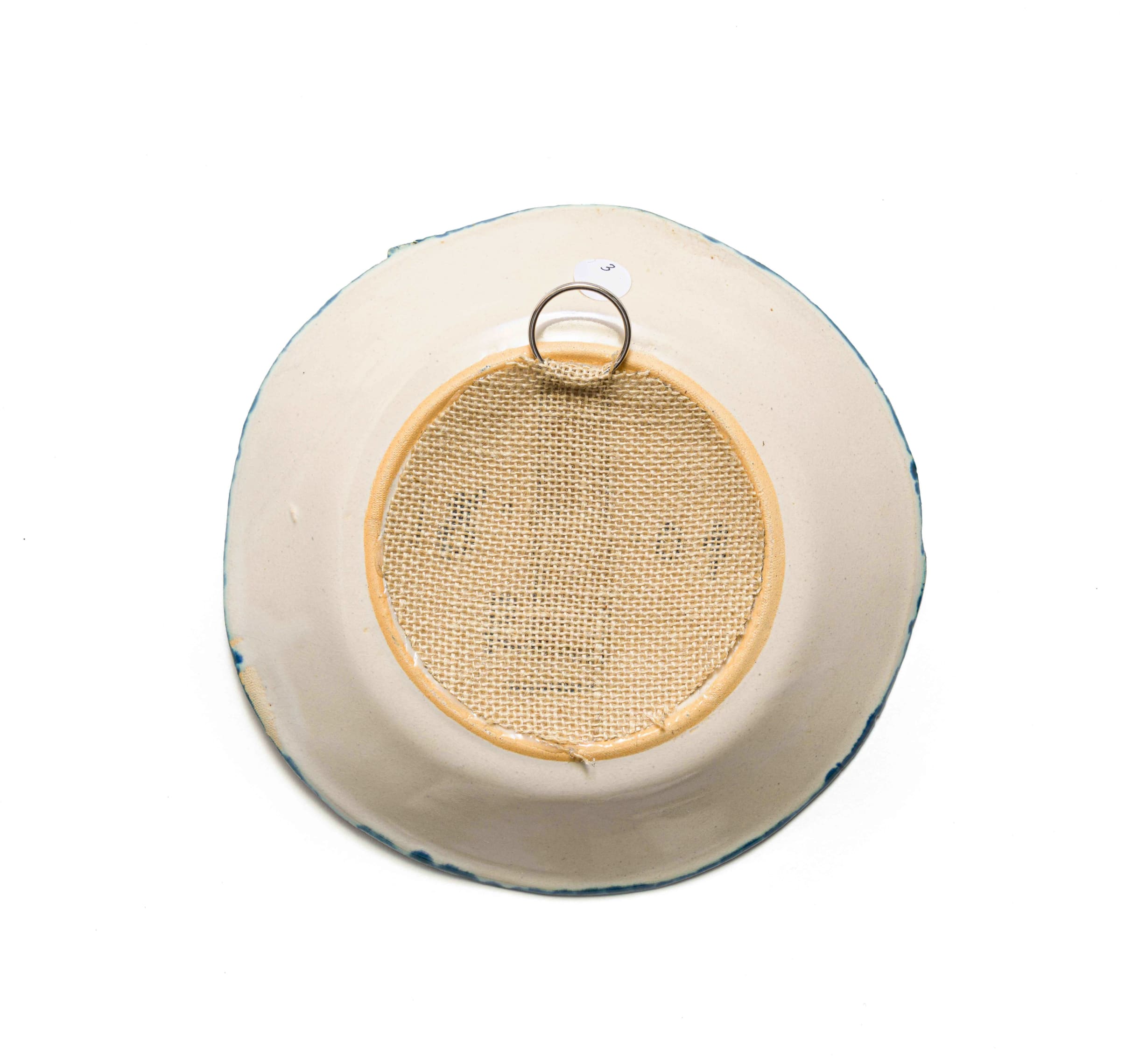 Plate with red and blue flowers and linear decoration by Ruan Hoffmann ...