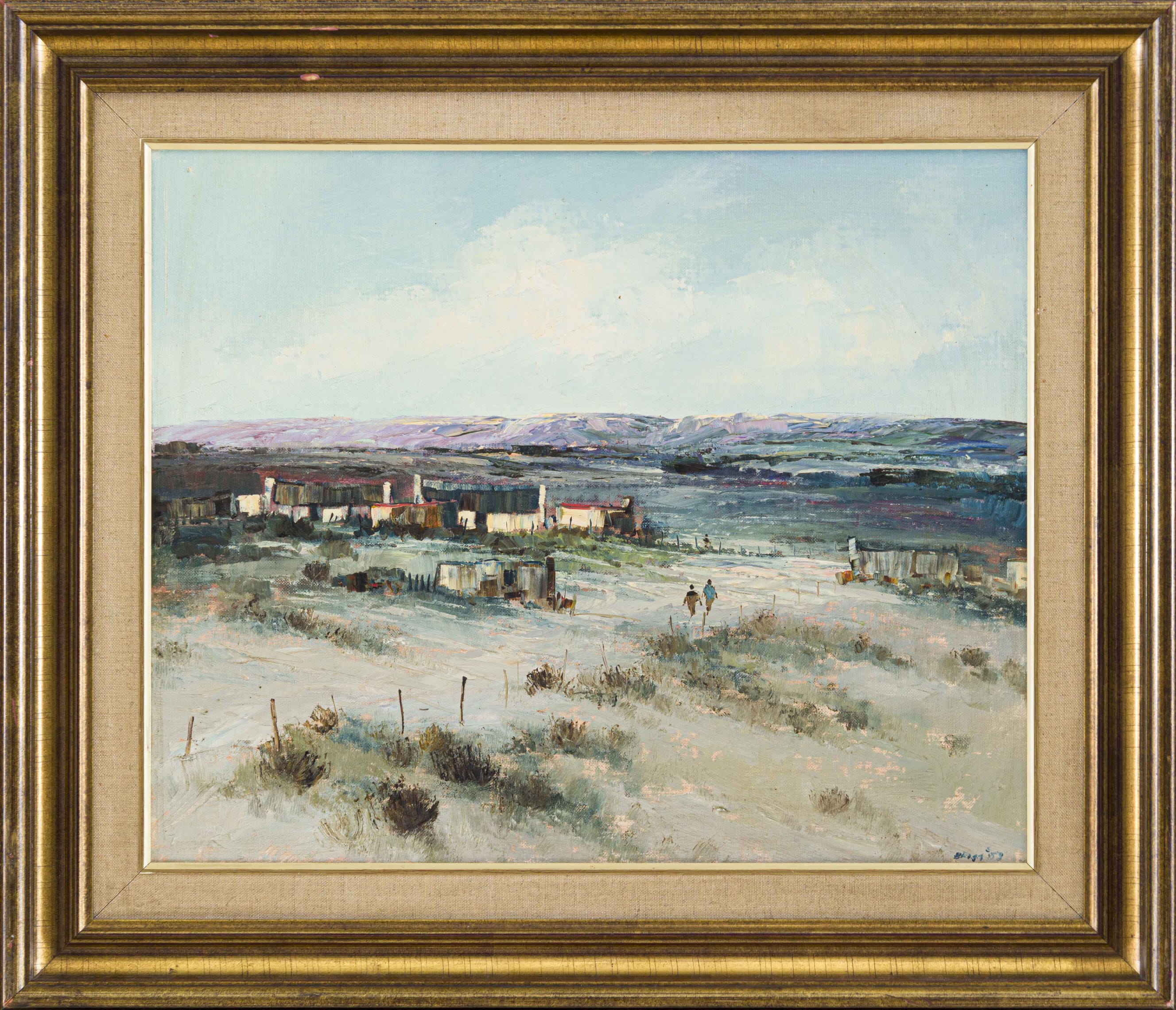 Landscape with Cottages and Figures by Mel Brigg | Strauss & Co