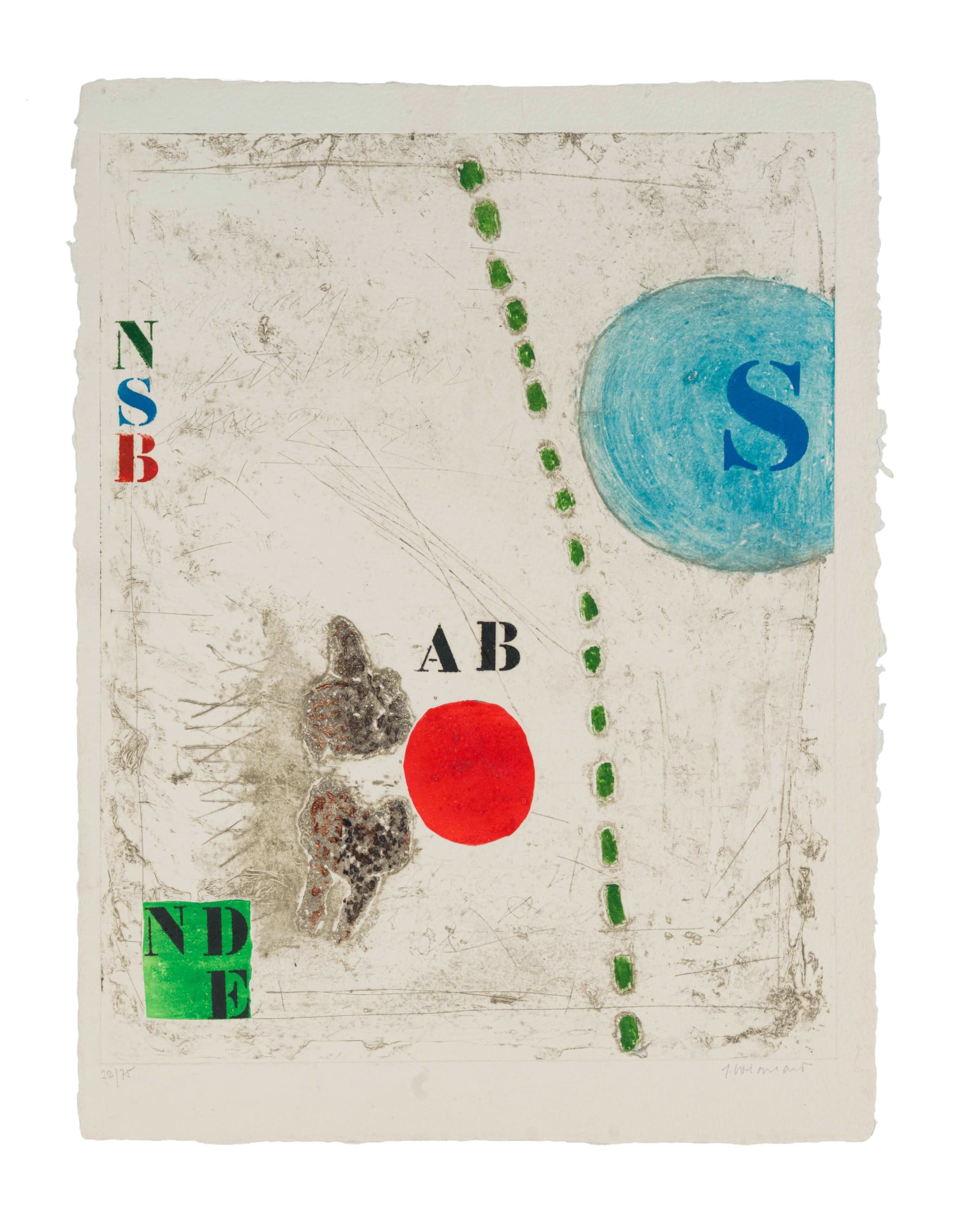 Untitled (Abstract with Red Circle) by James Coignard | Strauss & Co