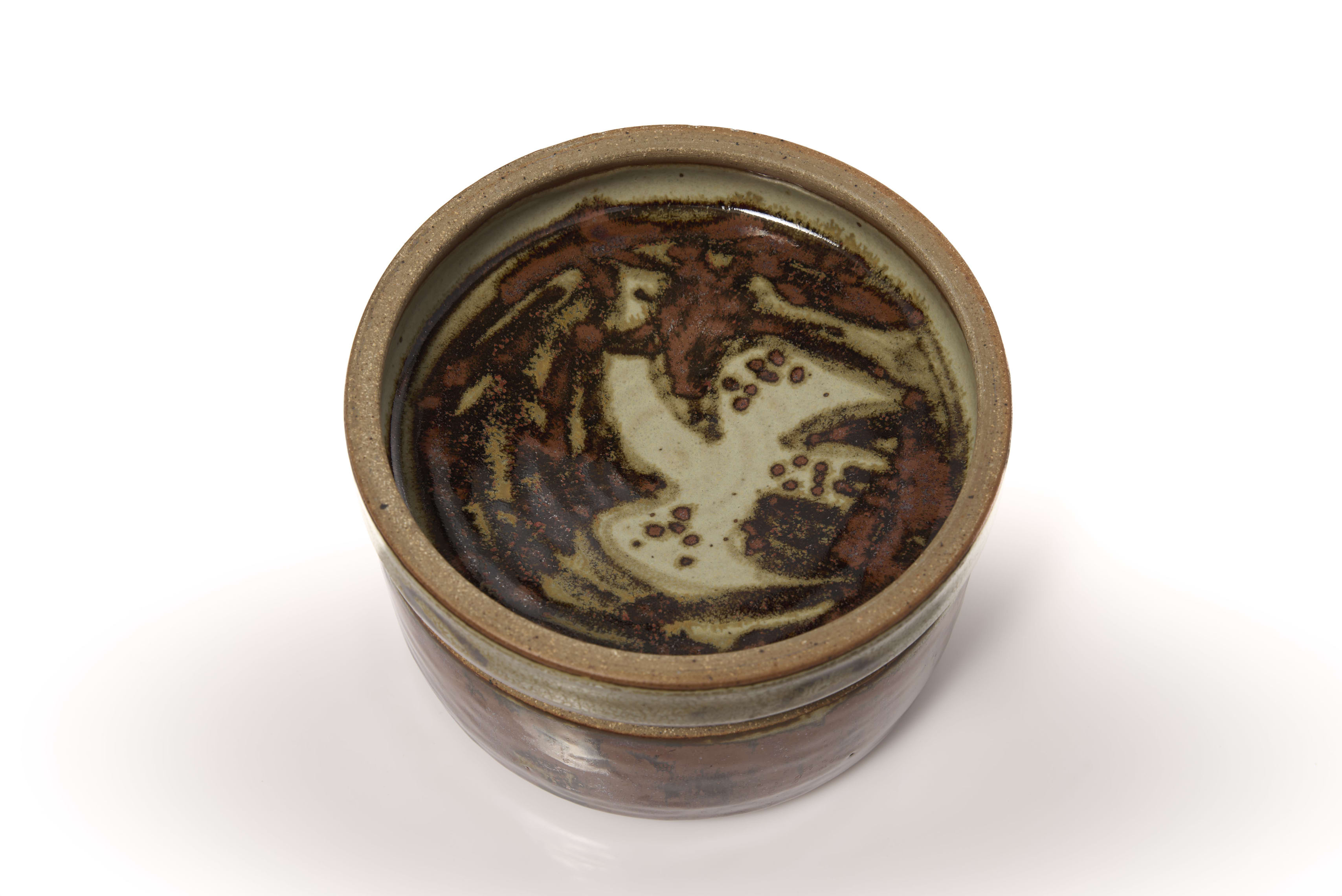 Large lidded vessel with bird motif by Esias Bosch | Strauss & Co