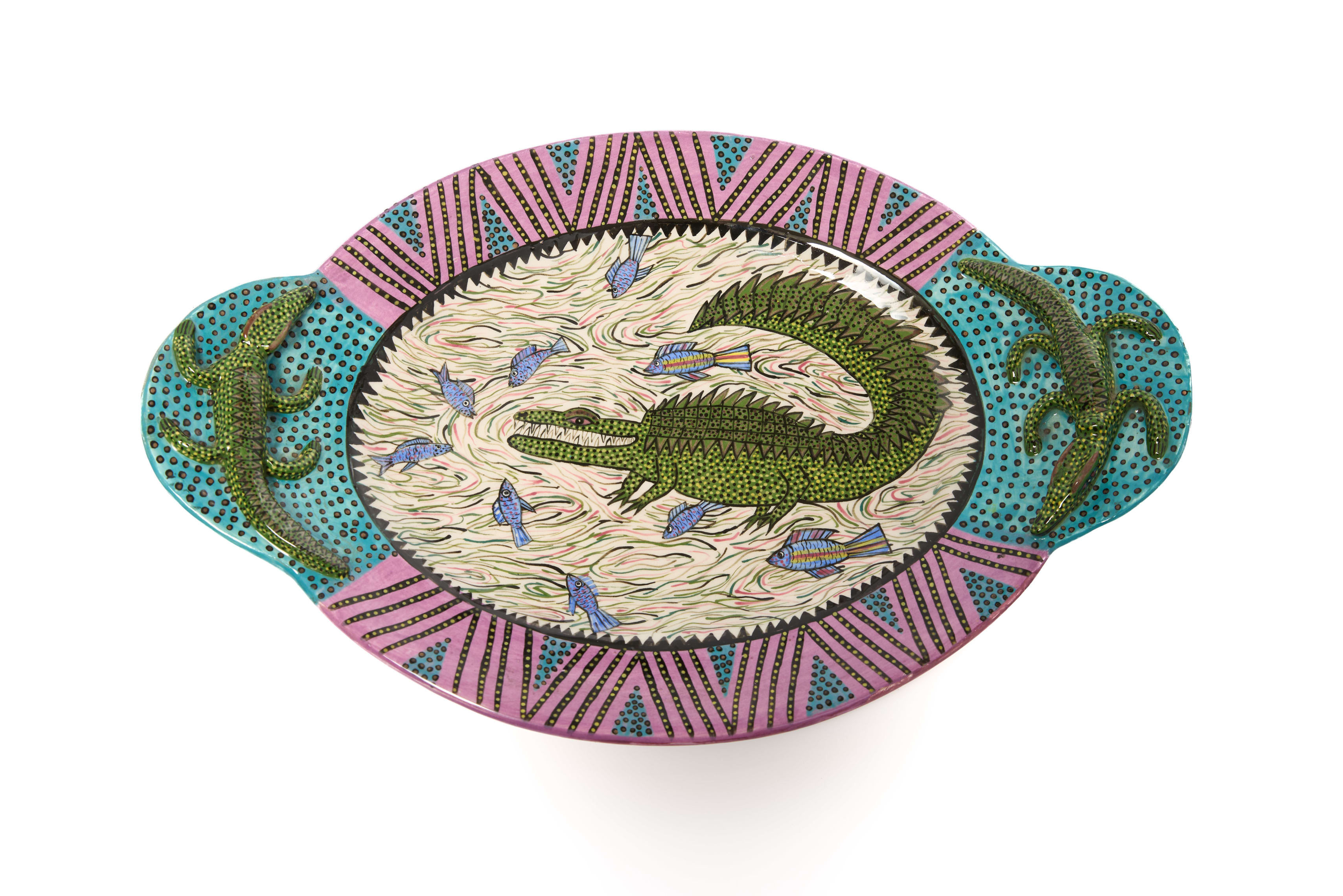 Crocodile and fish platter by Ardmore Ceramic Studio | Strauss & Co