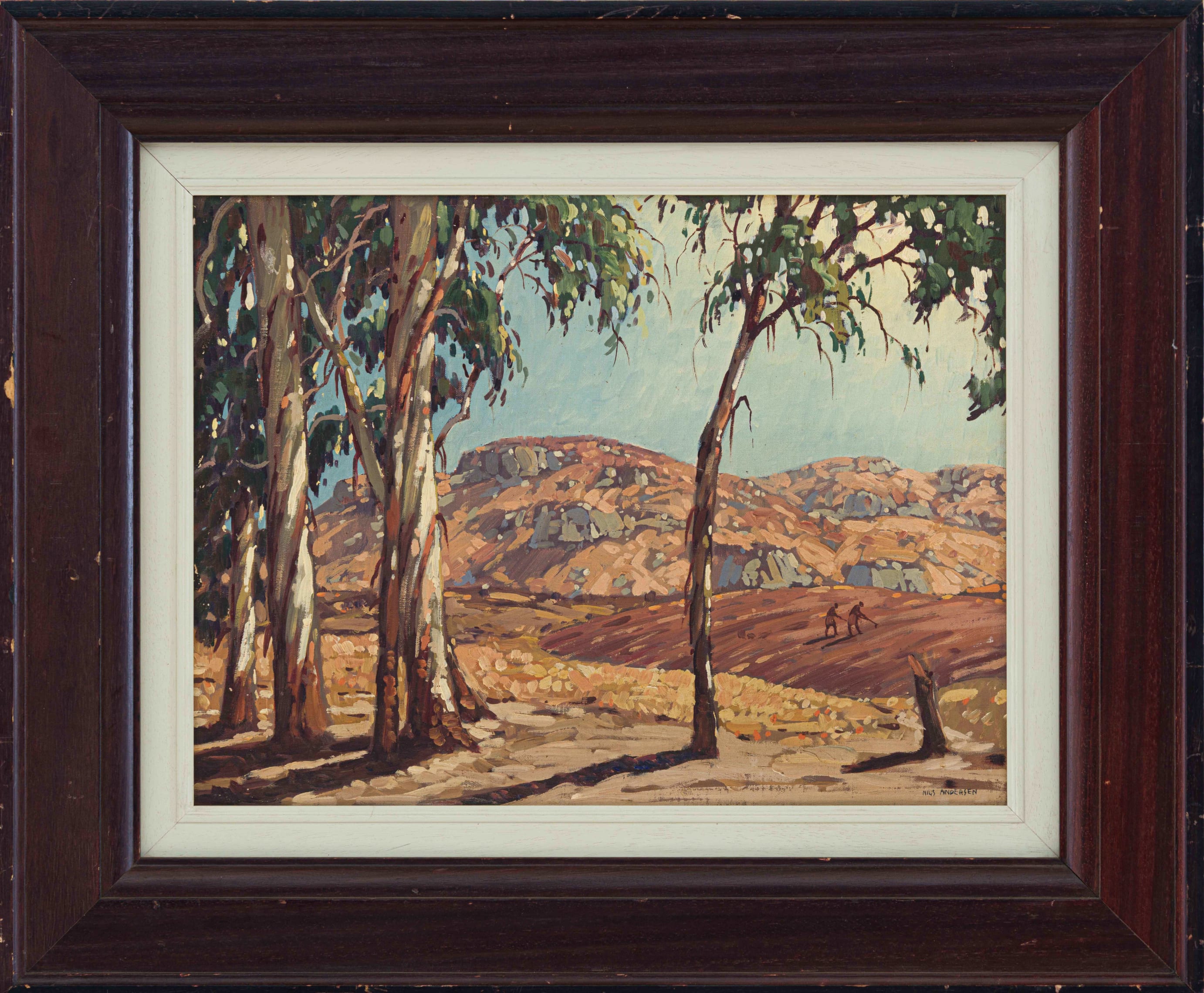 Landscape with Labourers and Blue Gum Trees by Nils Andersen | Strauss & Co