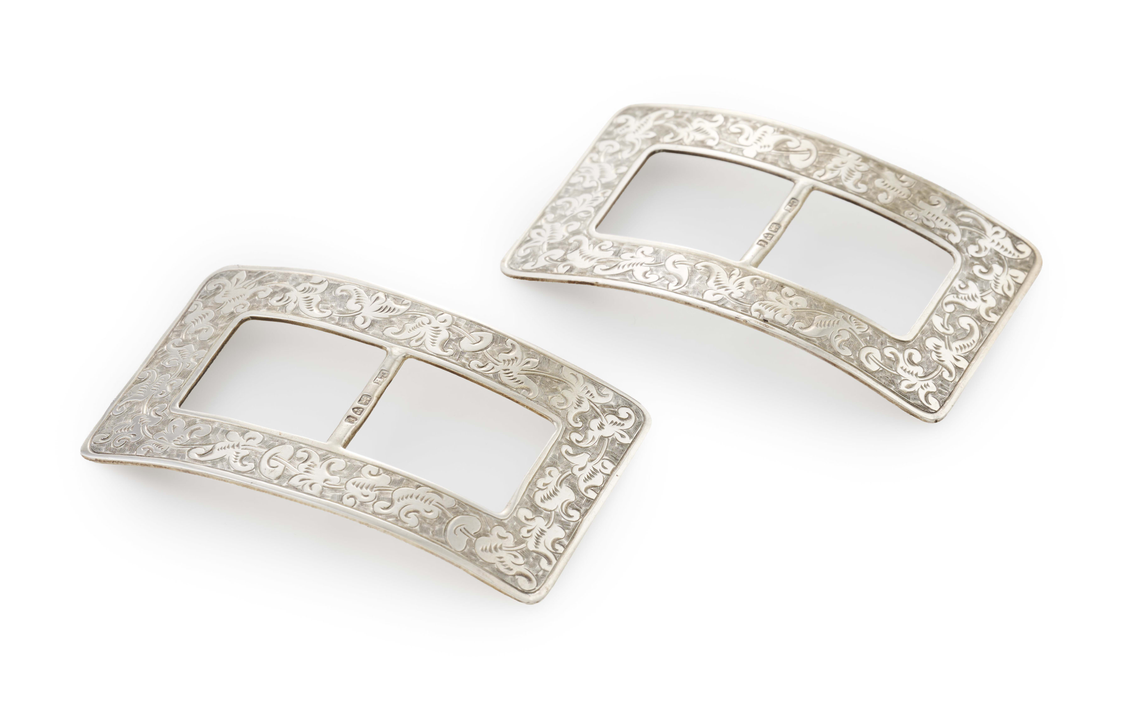 A pair of Edward VII silver shoe buckles, Charles Horner, Chester, 1905 ...
