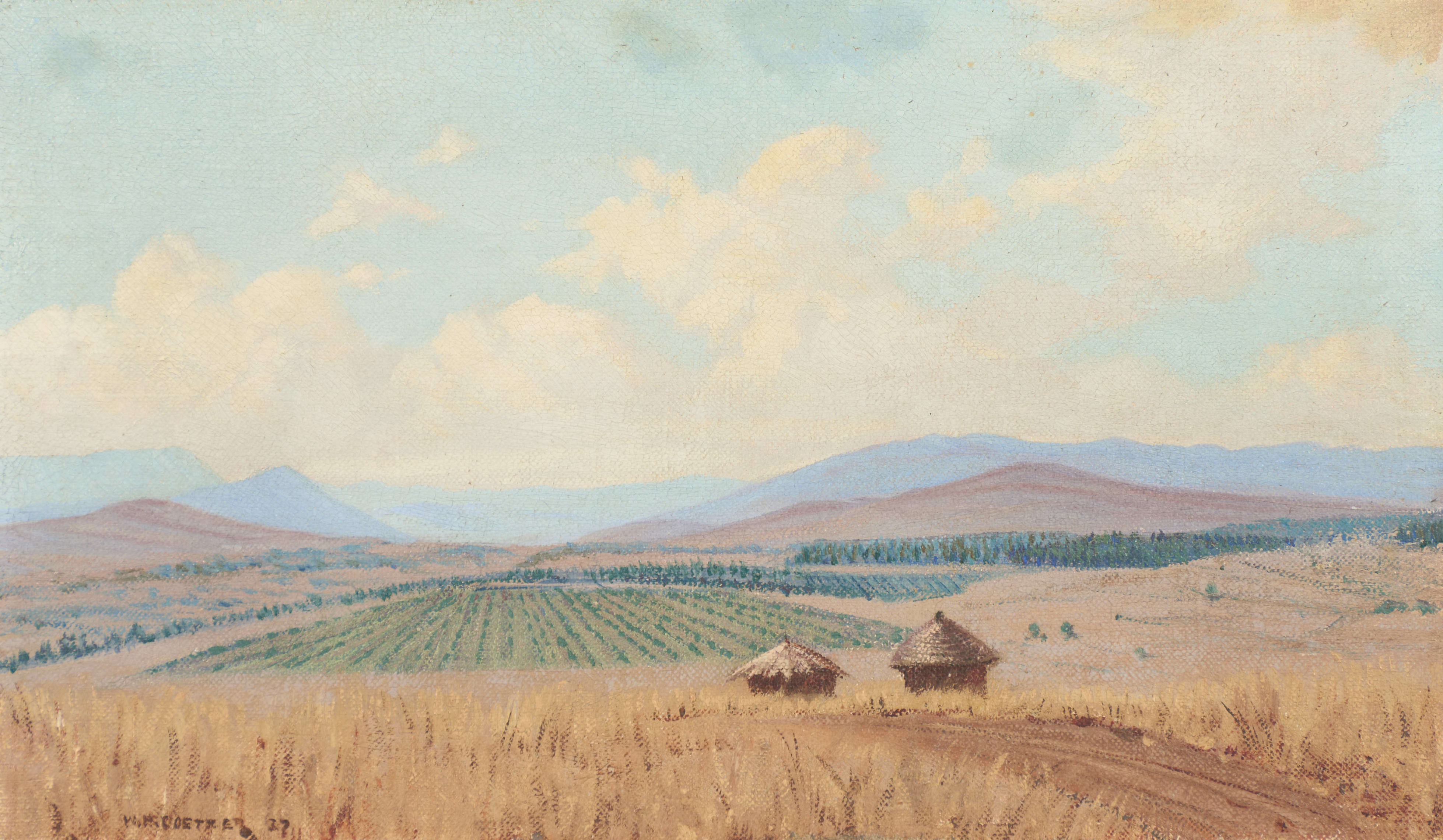 Landscape with Huts by Willem Hermanus Coetzer | Strauss & Co