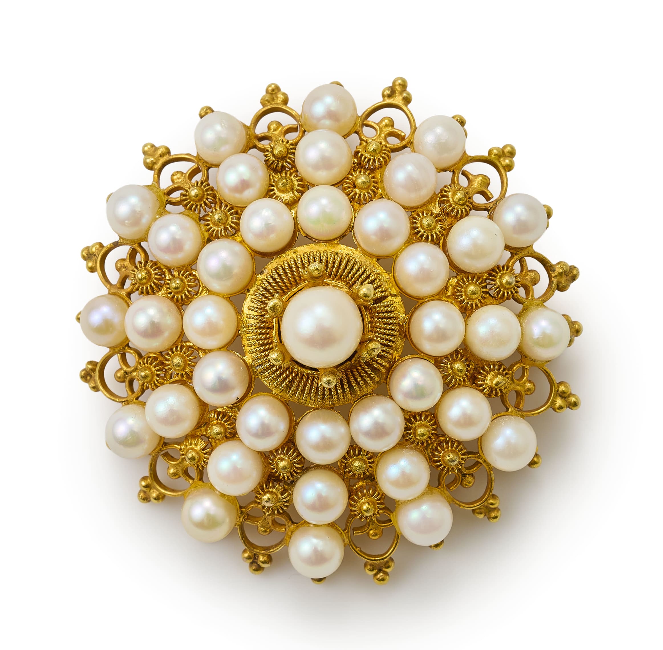 Panamanian mosqueta heavy pearl brooch | Strauss & Co